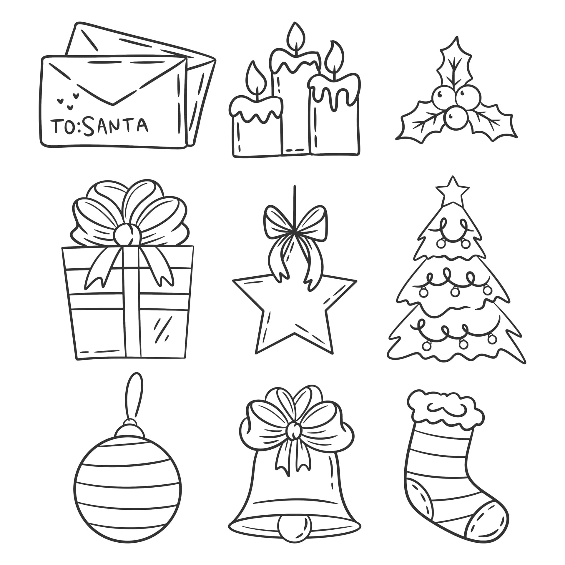 Christmas Clipart Black And White | kmkm.com