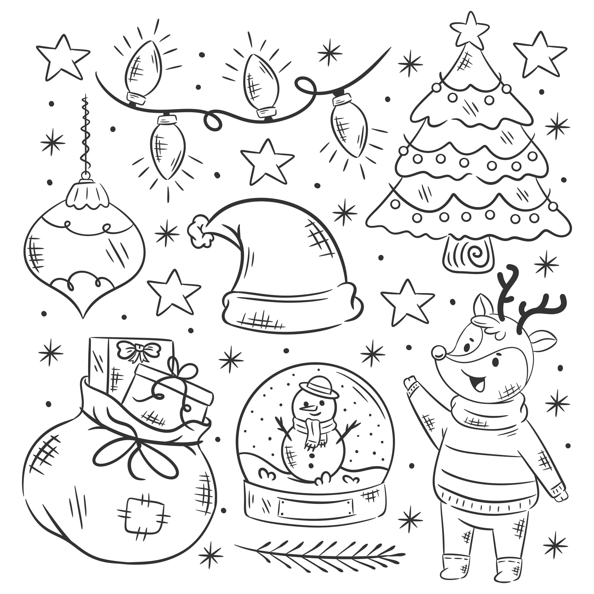 Christmas Clipart Black And White | kmkm.com