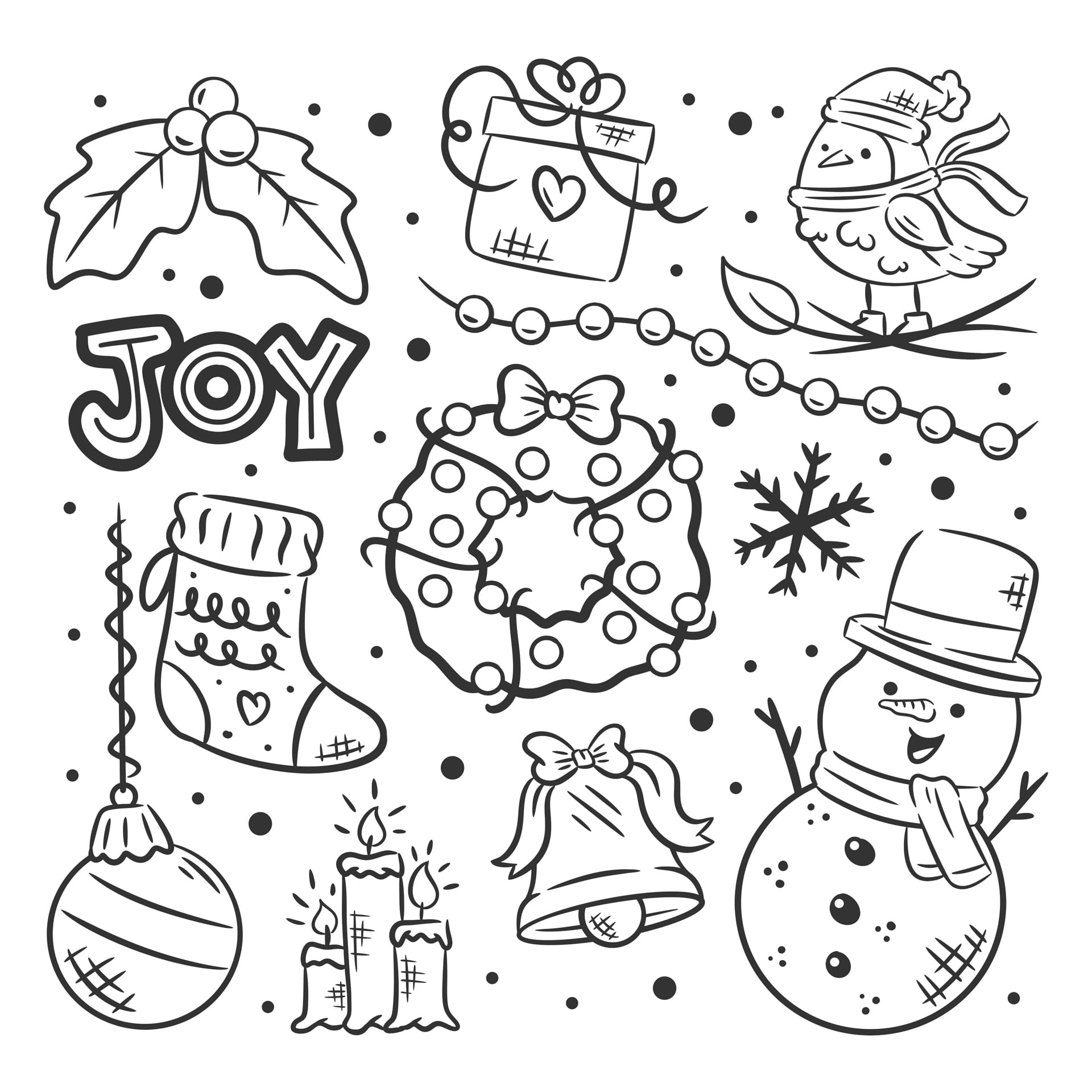 Christmas Clipart Black And White | kmkm.com