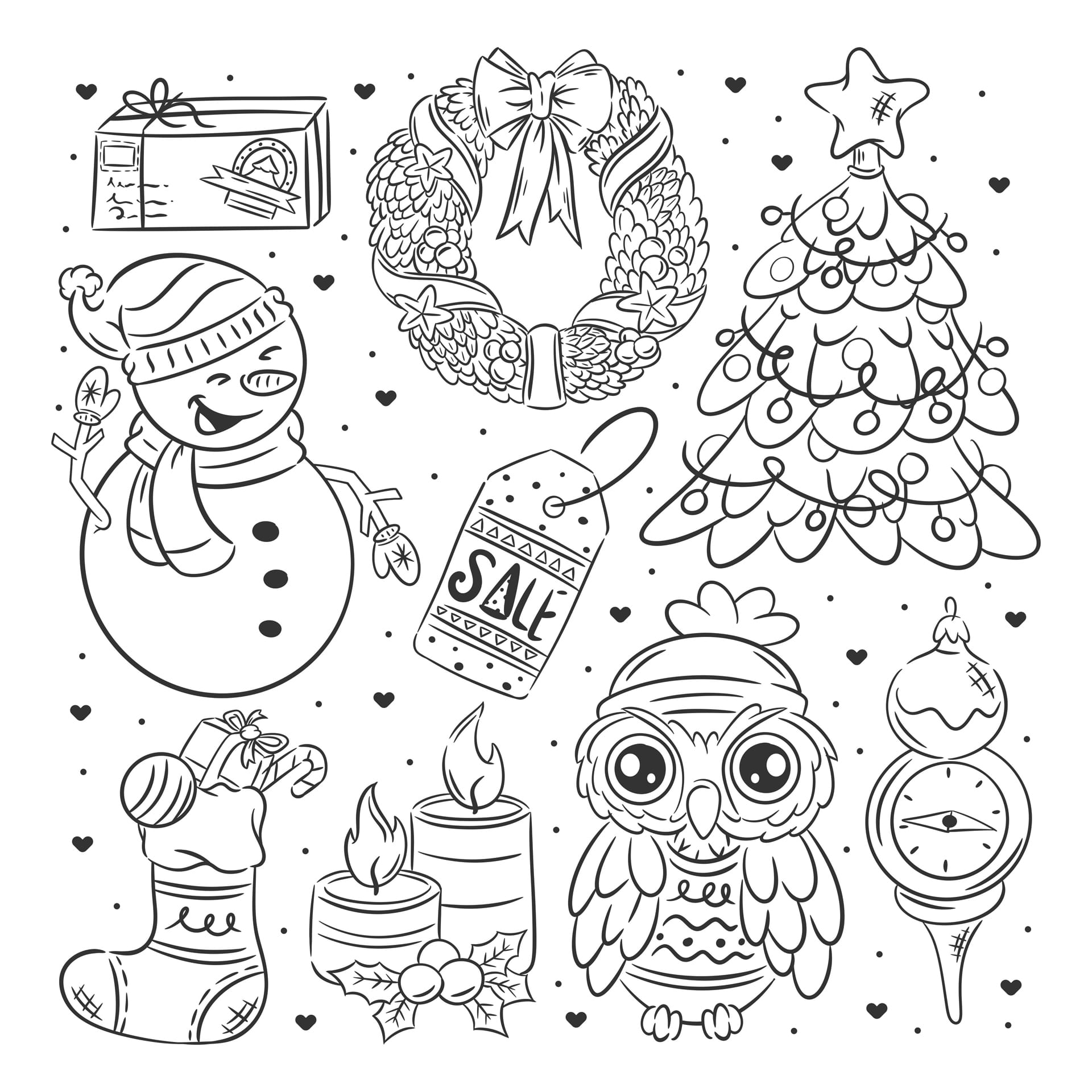 Christmas Clipart Black And White | kmkm.com