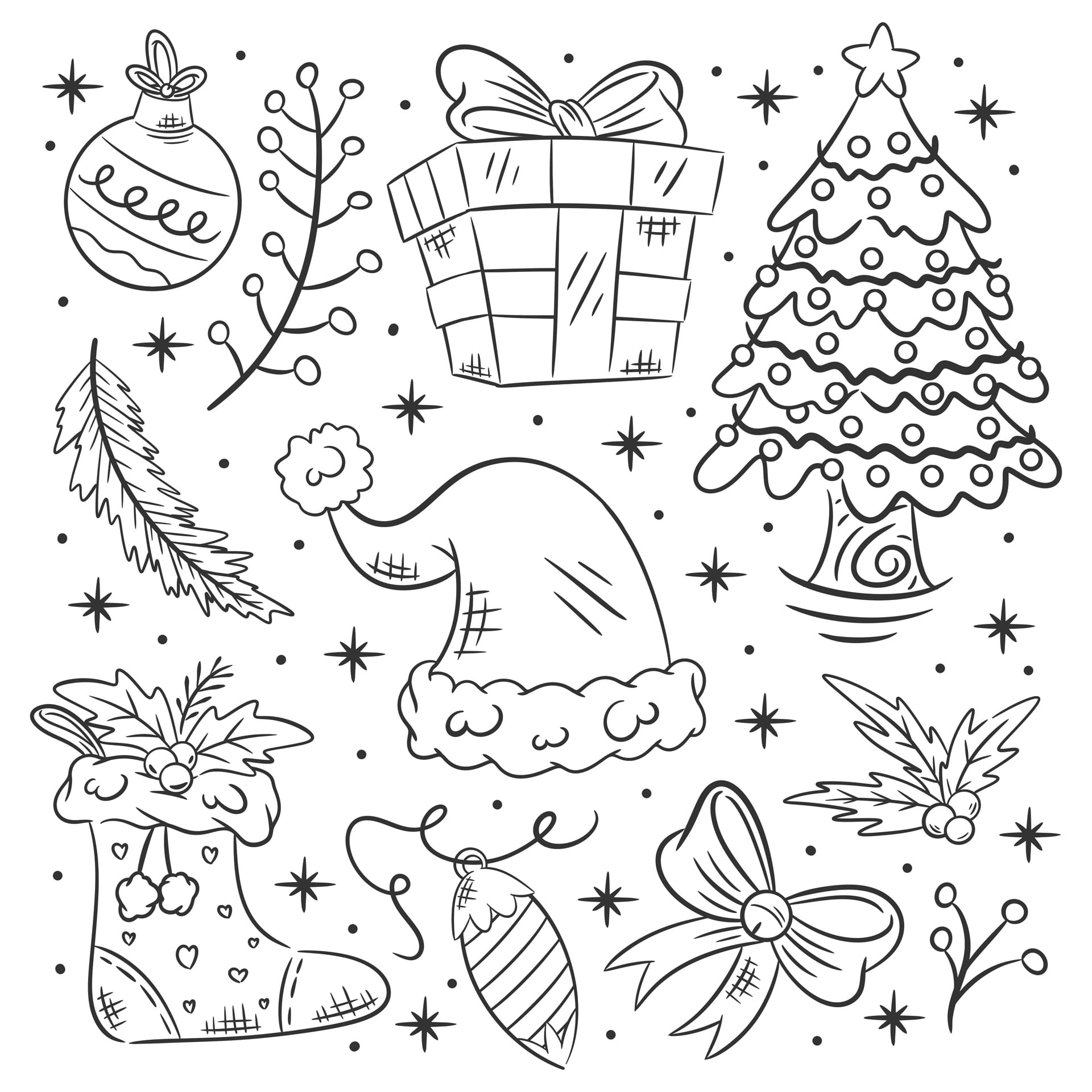 Christmas Clipart Black And White | kmkm.com