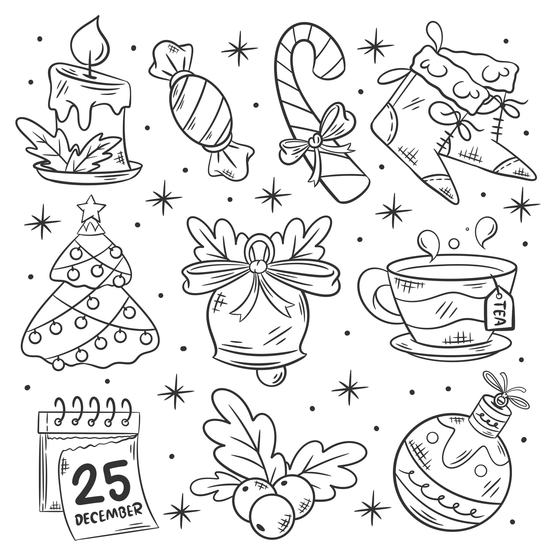 Christmas Clipart Black And White | kmkm.com