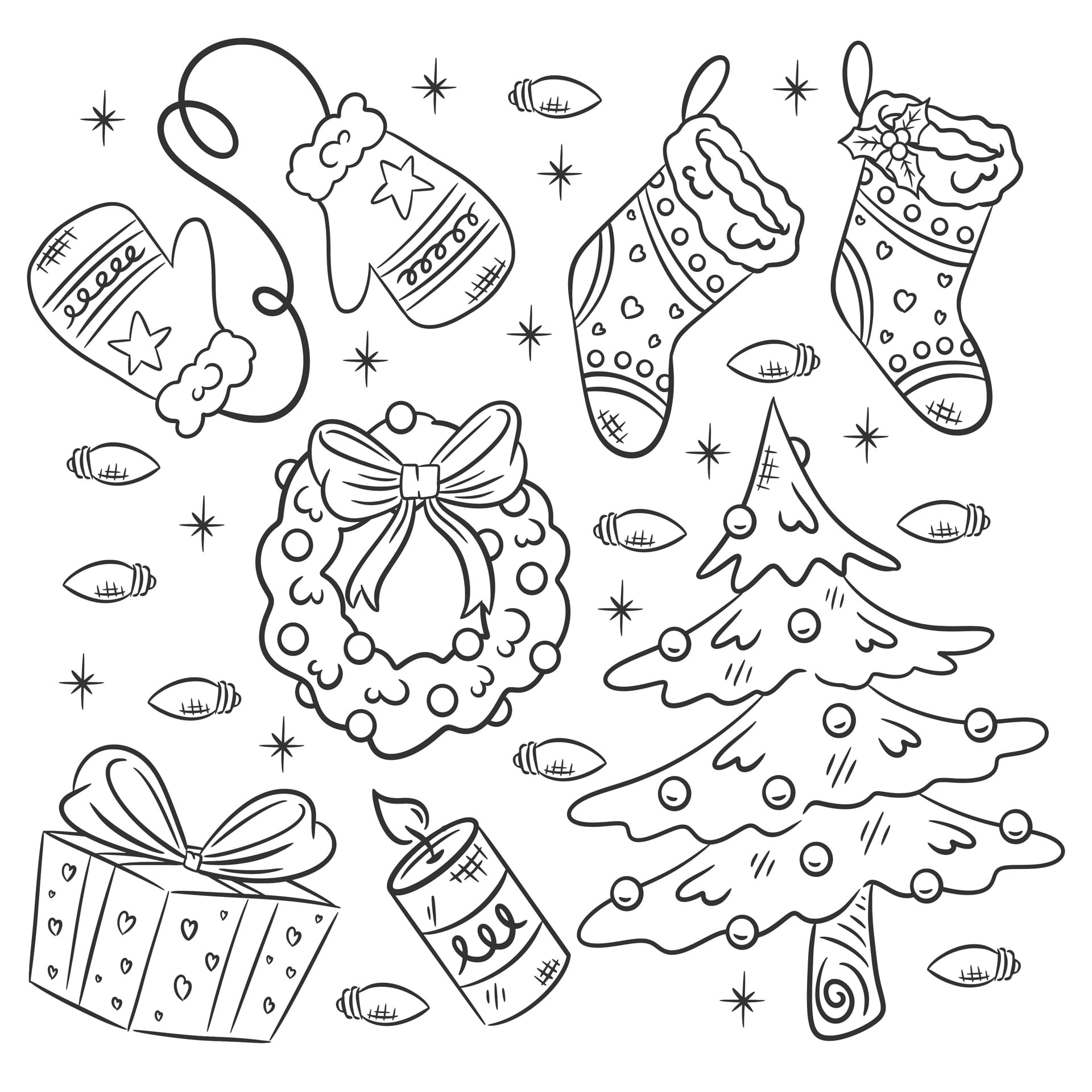 Christmas Clipart Black And White | kmkm.com