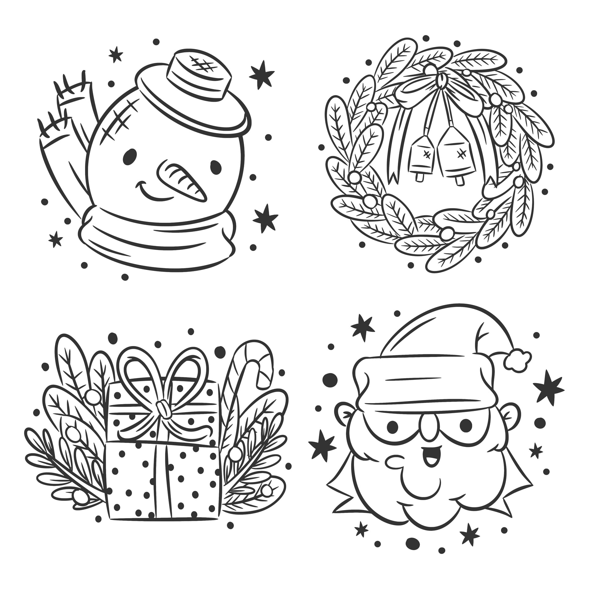 Christmas Clipart Black And White | kmkm.com