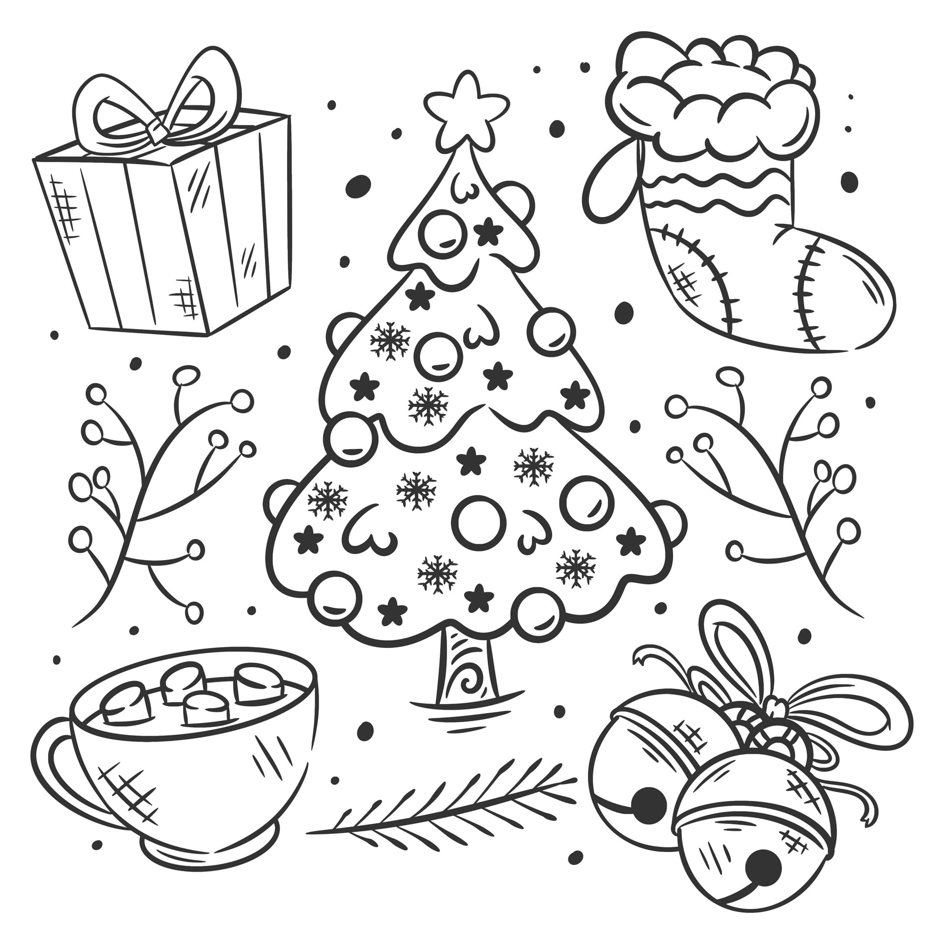 Christmas Clipart Black And White | kmkm.com
