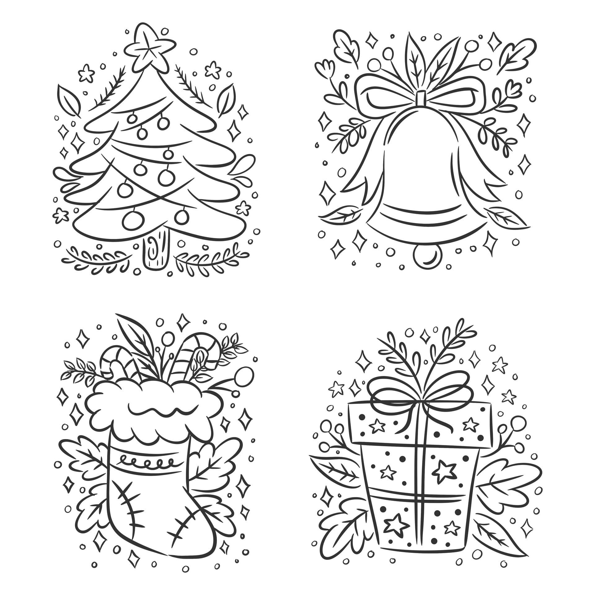 Christmas Clipart Black And White | kmkm.com